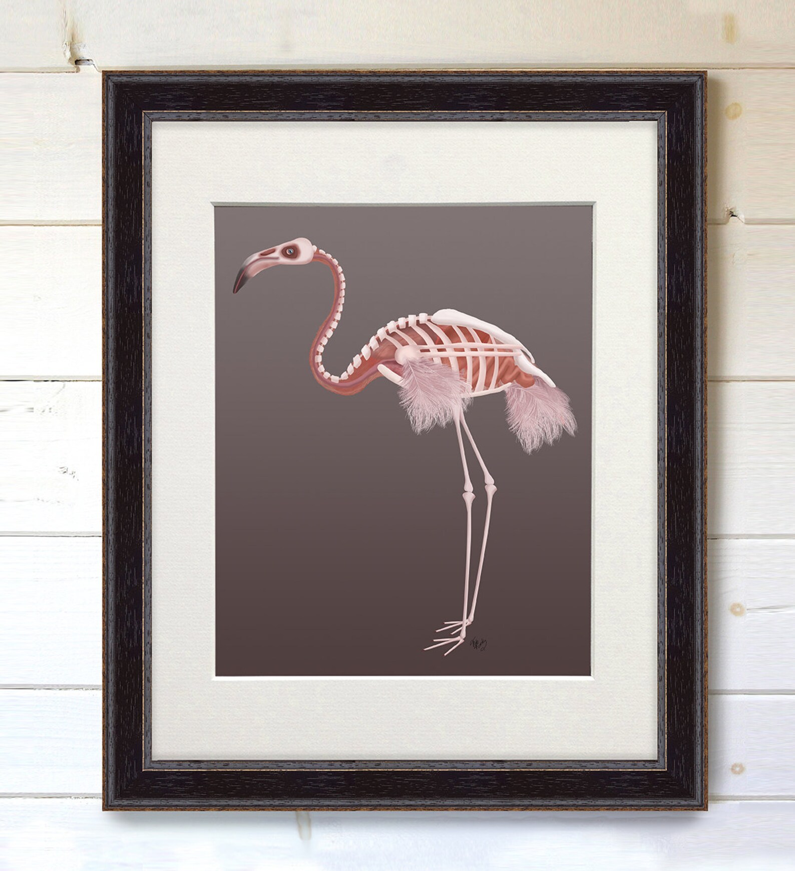 Pink Flamingo Print Flamingo Skeleton Flamingo Wall Art - Etsy