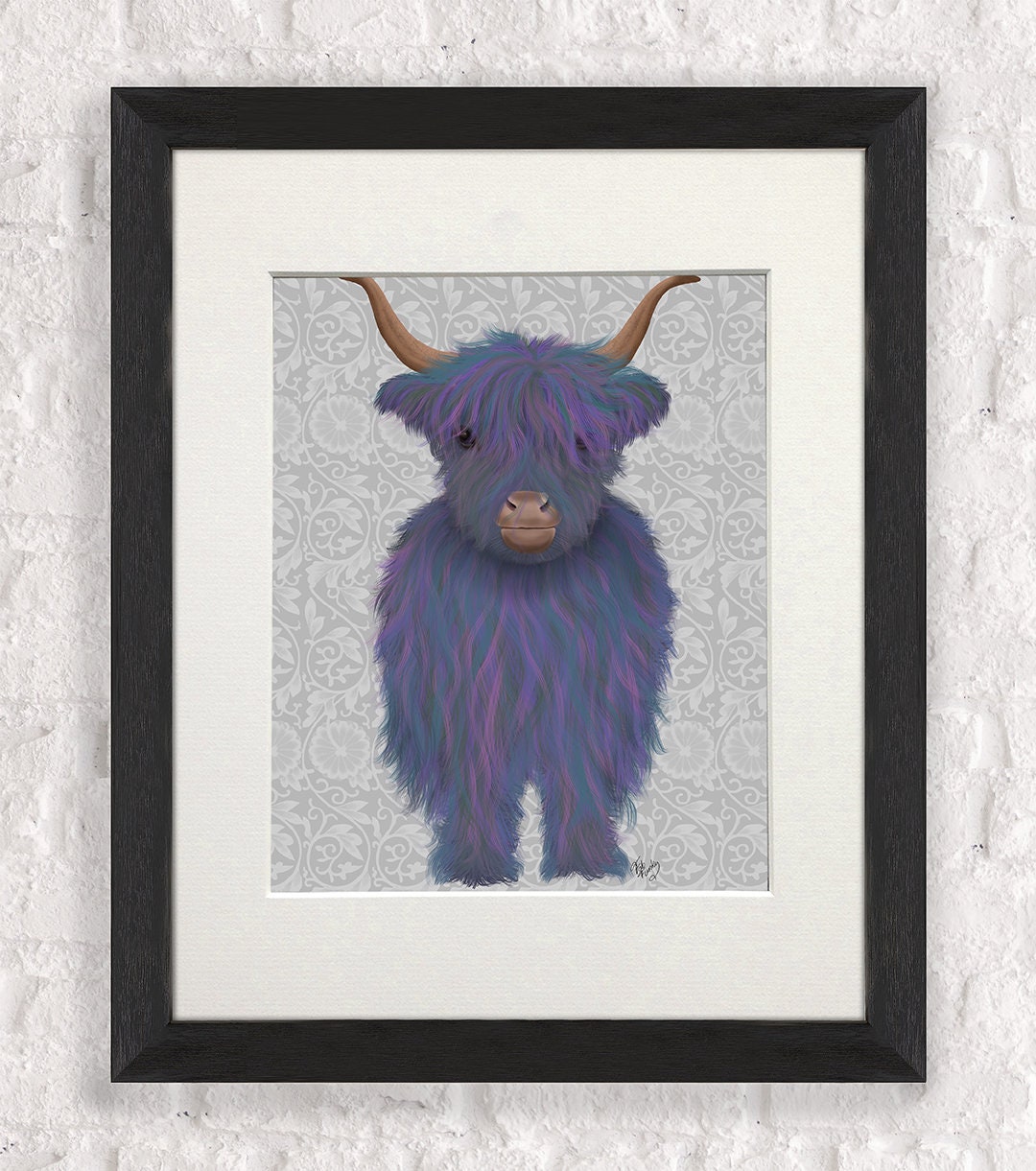 Funky Poster Hanger Highland Cow 7 Purple Full Print | Etsy
