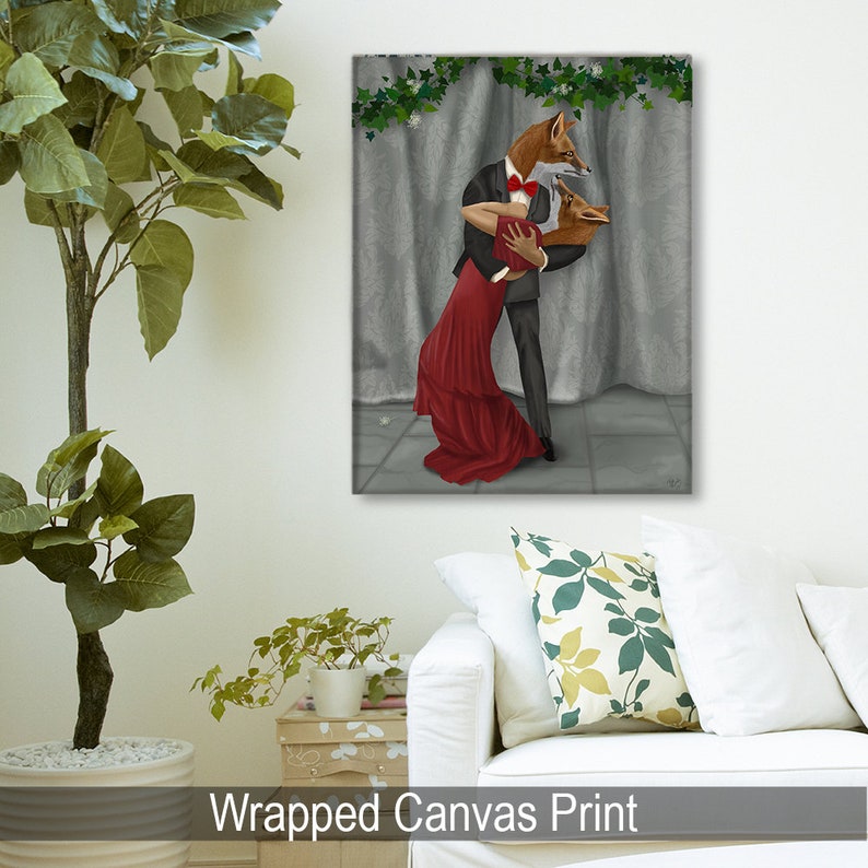 Fox Decor Foxes Romantic Dancers Fox Woodland Art Wall Art - Etsy