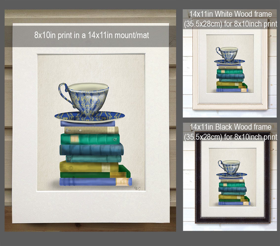 Bookworm Gift Teacup and Books Gift for Book Lovers Book | Etsy