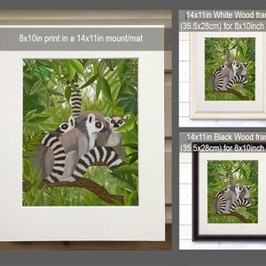Tropical Wall Art Lemur Family in Canopy Monkey Decor - Etsy