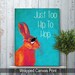 Too Hip to Hop Blue Rabbit Print Hare Print Wall Art Wall Decor Dorm ...