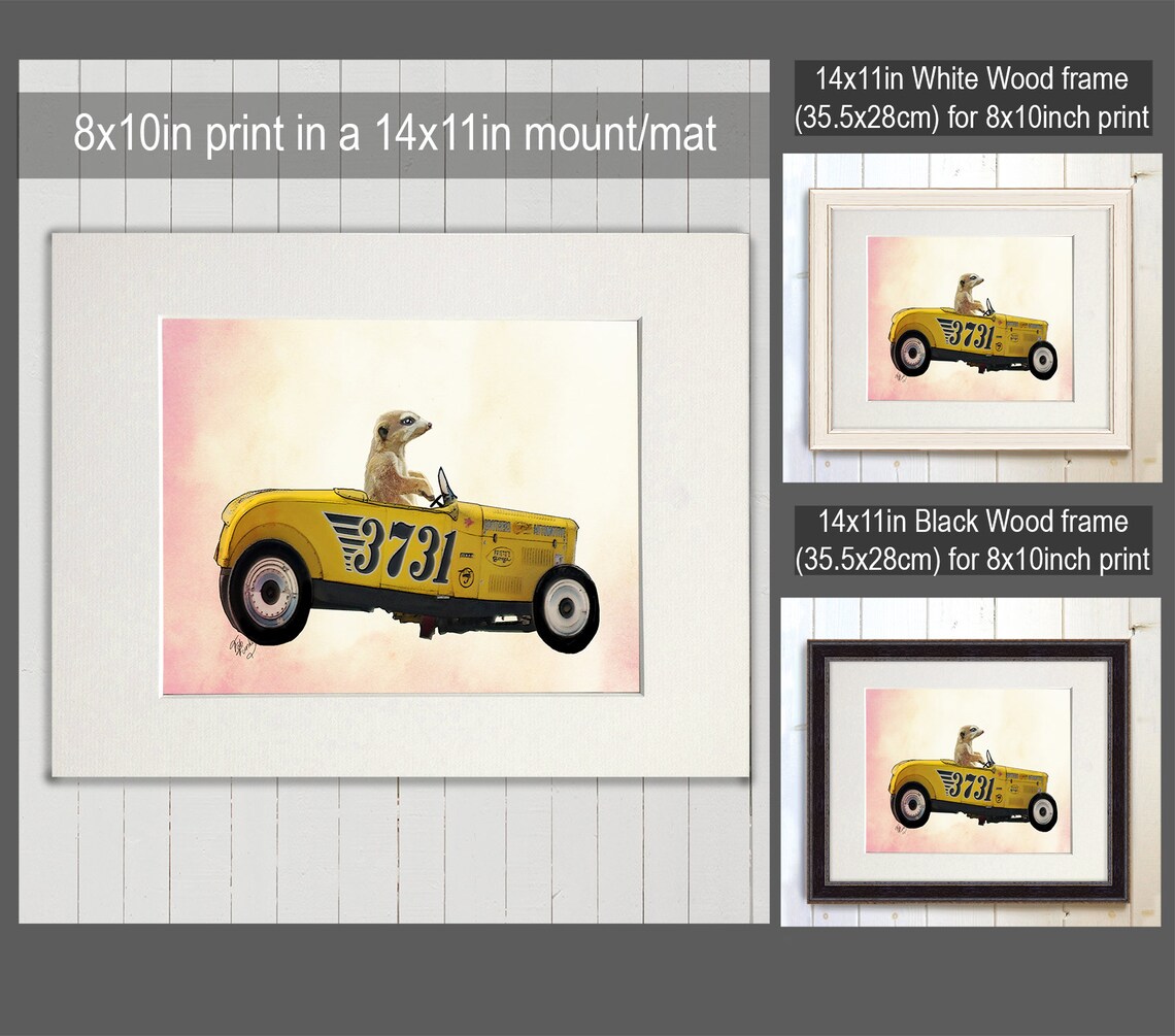 Hot Rod Print Meerkat Hotrod Car Lover Gift Man Cave Art - Etsy