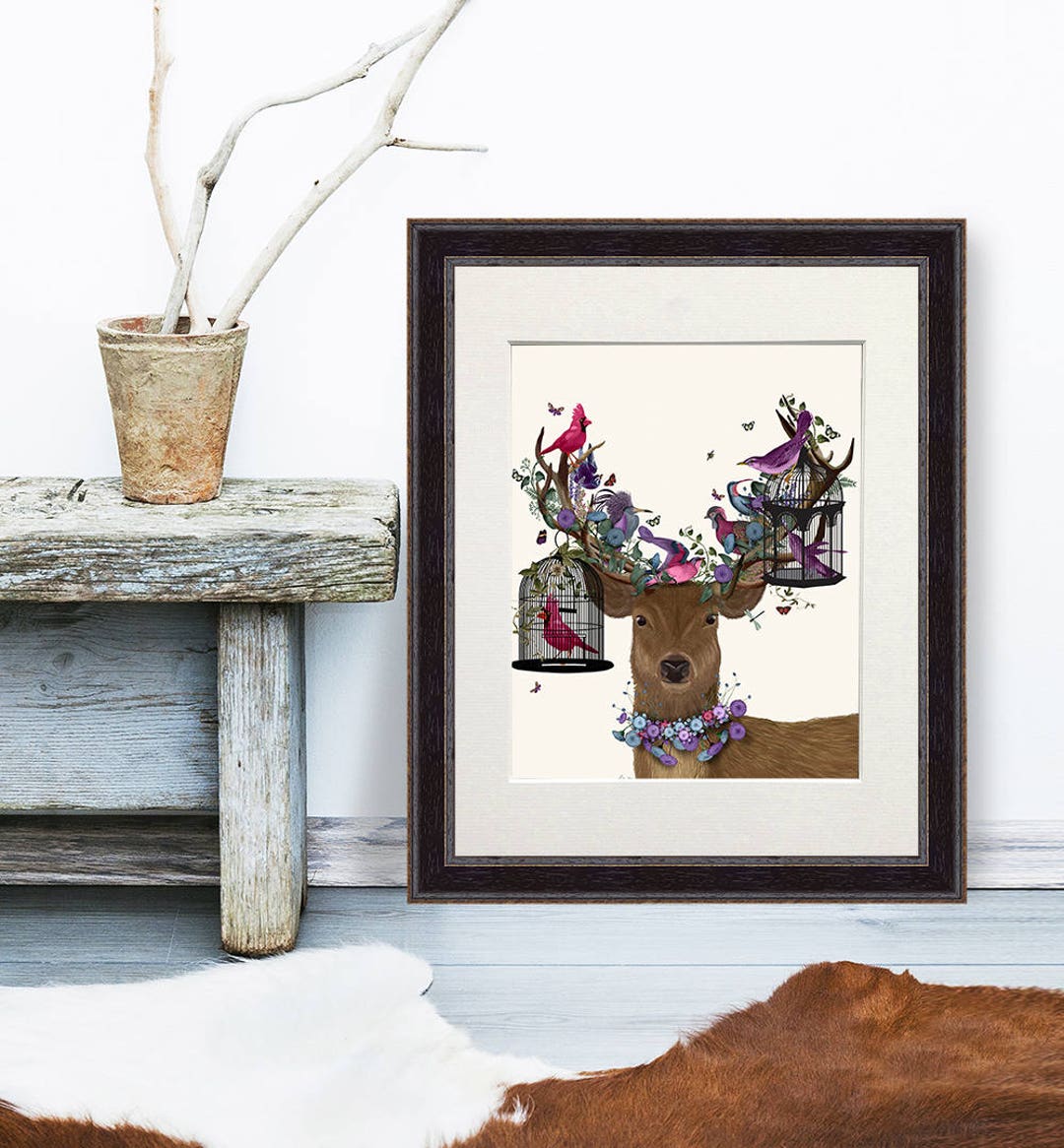 Deer Art Deer Bird Keeper Tropical Bird Cages Deer Head - Etsy
