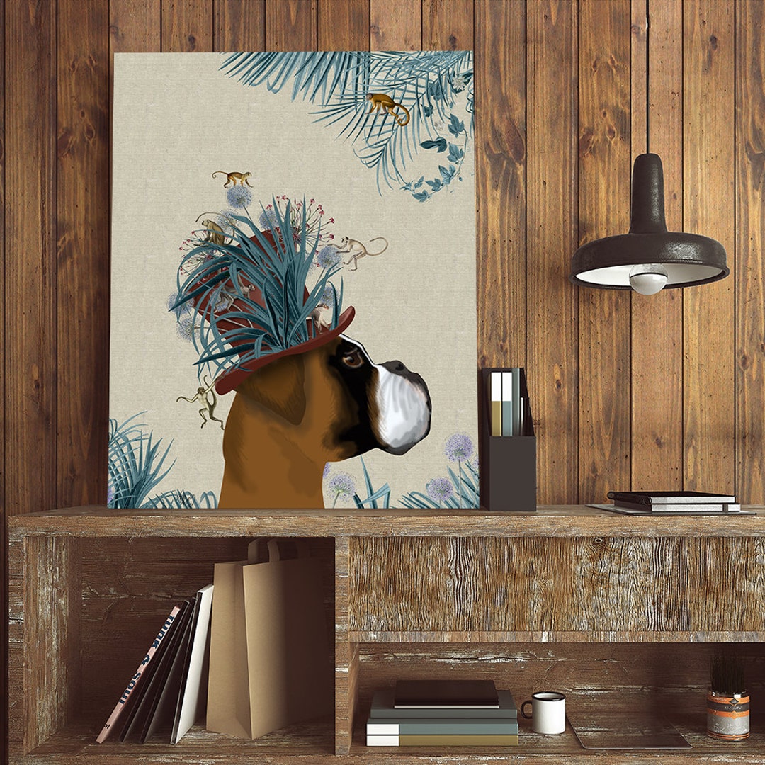 Boxer Print Boxer Dog Art Print Milliners Dog Boxer Dog Art Boxer Dog ...