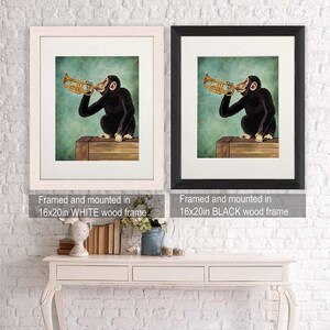 Monkey Print - Monkey Playing Trumpet - Monkey Art Modern Nursery ...