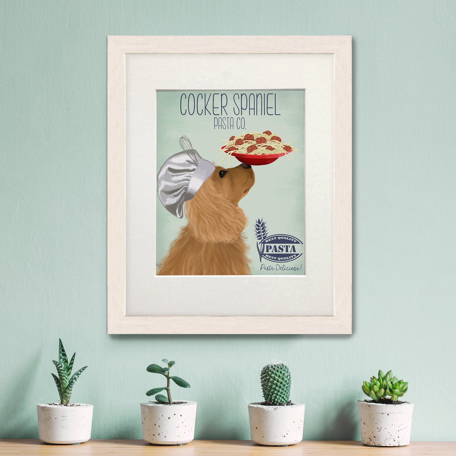 Cocker Spaniel gift Gold cocker dog Spaniel print Kitchen | Etsy