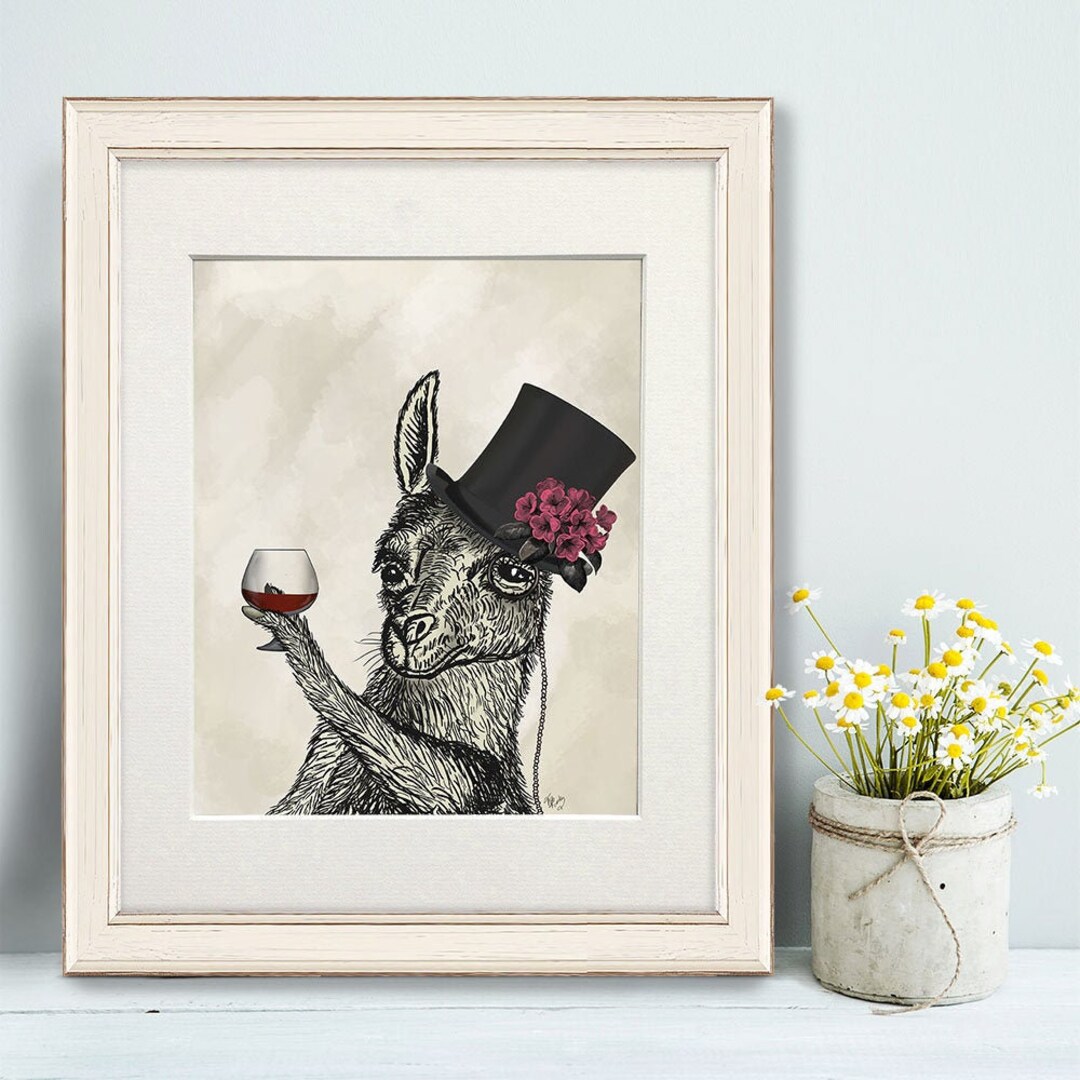 Llama Wall Decor - Llama Lush 2 - Llama Kitchen Decor Wall Print Llama ...