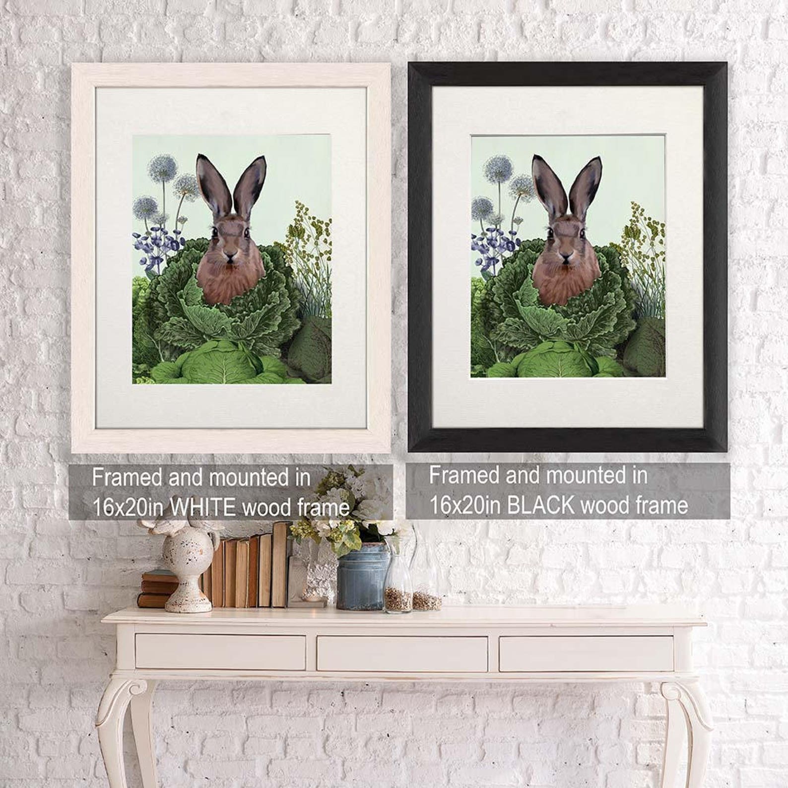 Art print rabbit Cabbage patch rabbit 1 Bunny nursery art | Etsy