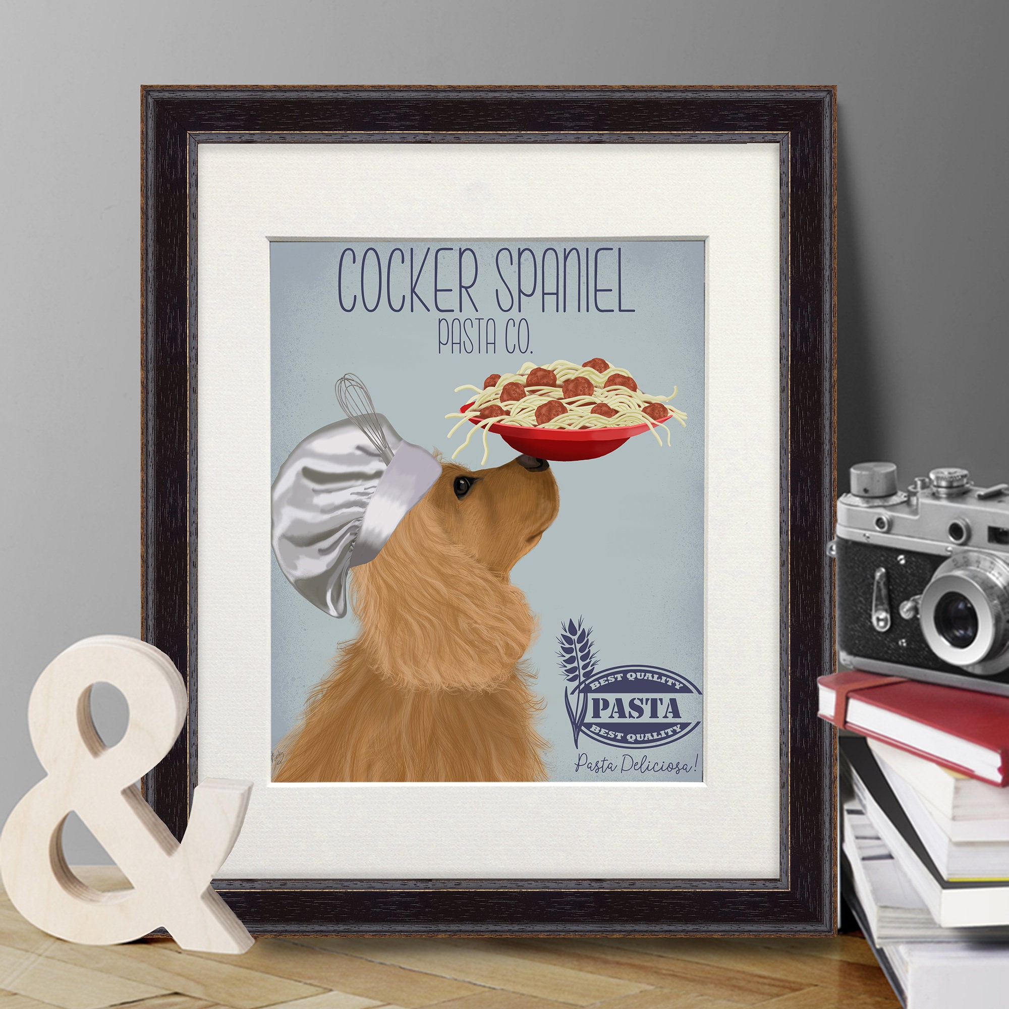 Cocker Spaniel gift Gold cocker dog Spaniel print Kitchen | Etsy