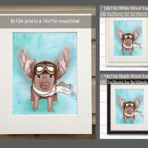 Aviator Piggy - Flying Pig Illustration Flying Pig Print Children's ...
