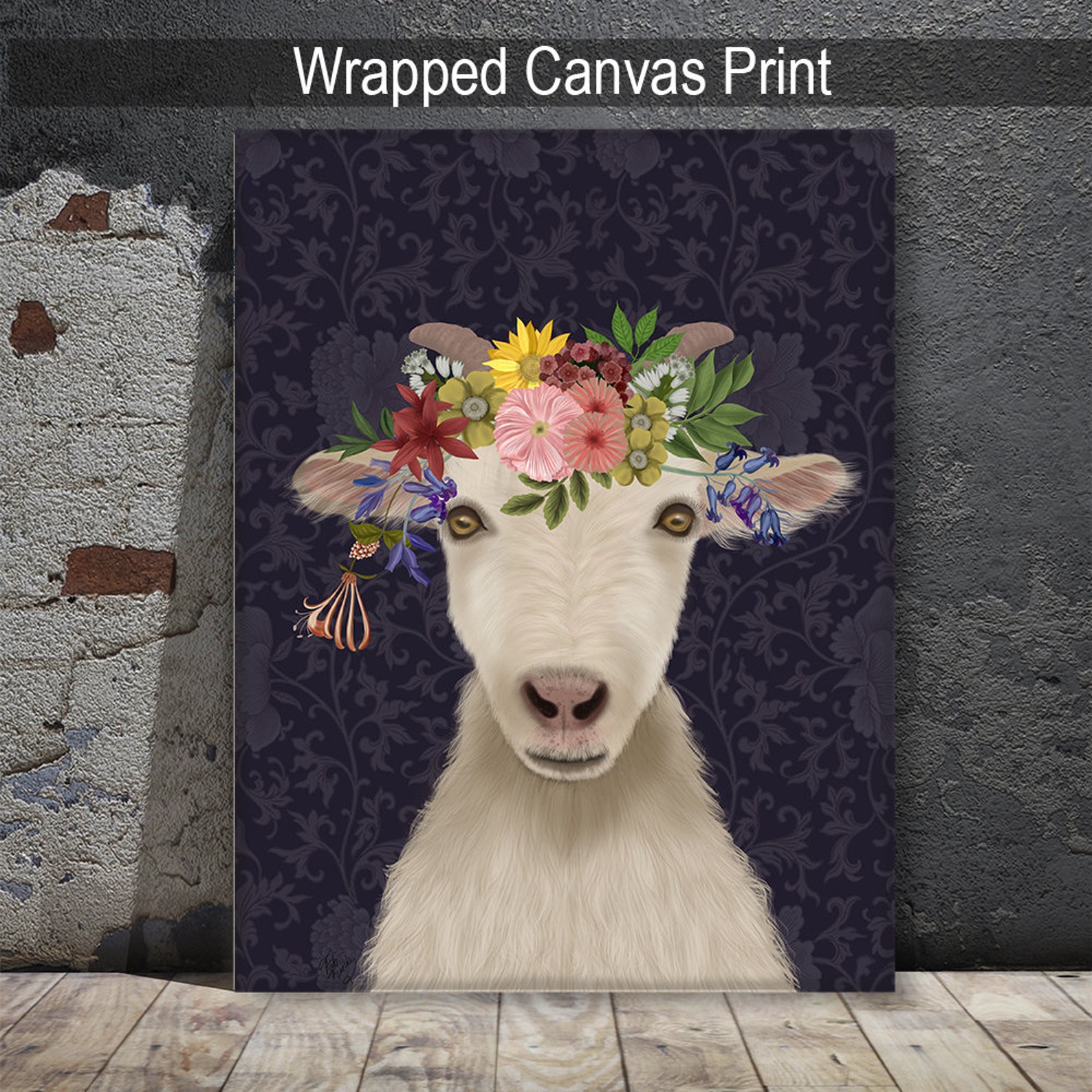 Goat Print Goat Bohemian 1 Goat Poster Goat Painting Farm - Etsy