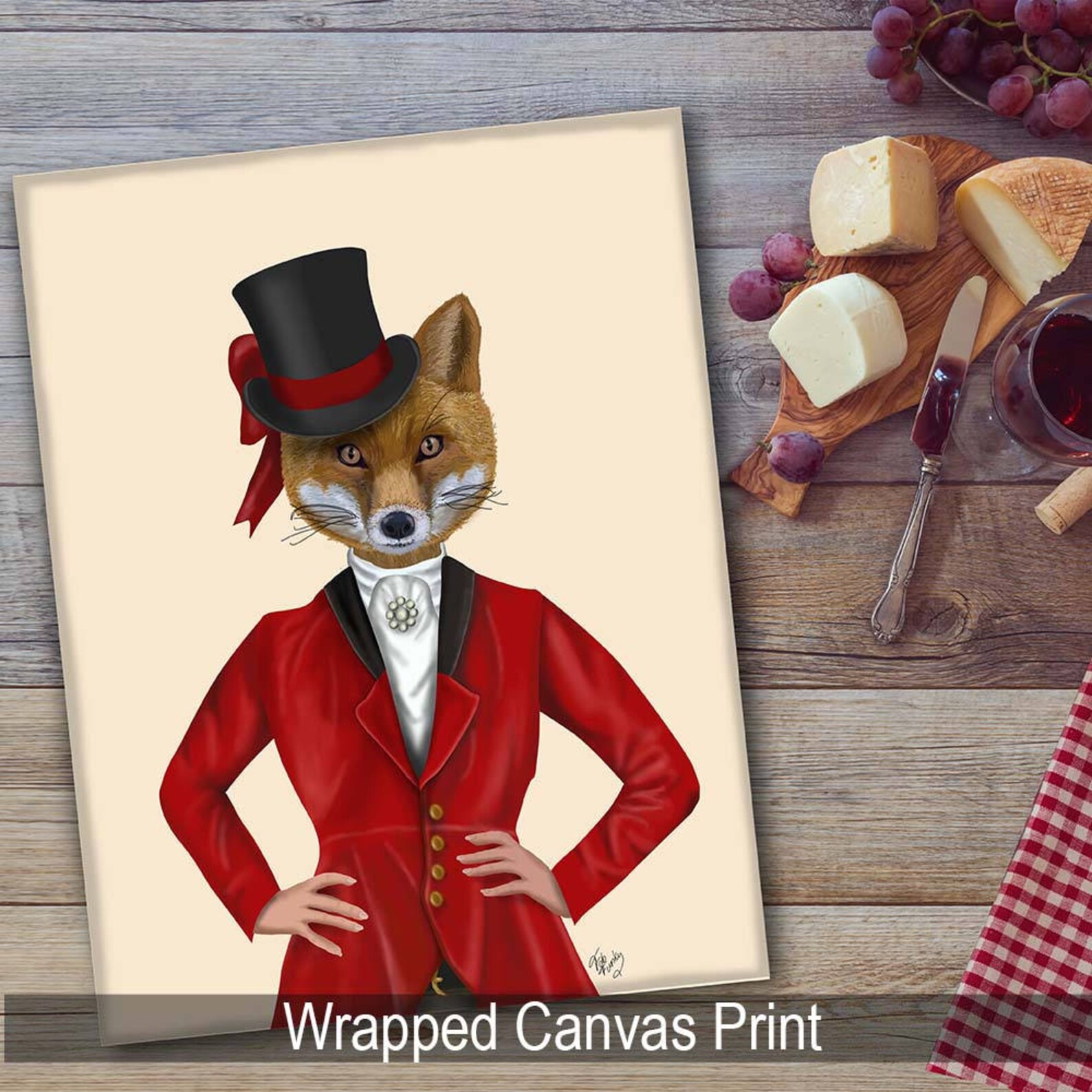 Equestrian Art Print Lady Fox Hunter Portrait Female Fox Wall Art Vixen ...