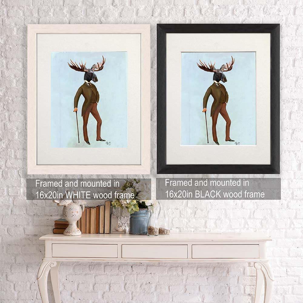 Moose Print - Moose in Suit, Full - Moose Head Moose Art Moose Decor ...