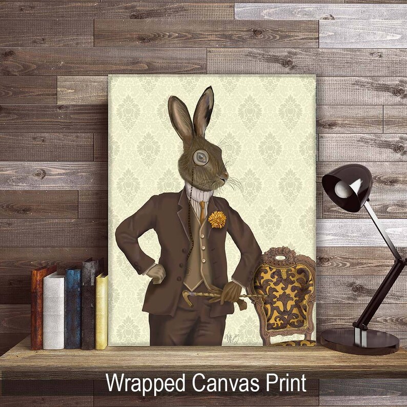 Hare Wall Art Dapper Hare Hare Painting Country Art | Etsy