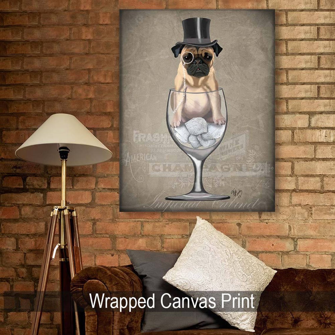 Pug Gift Pug in Wine Glass Pug Print Gift for Pug Owner Pug | Etsy