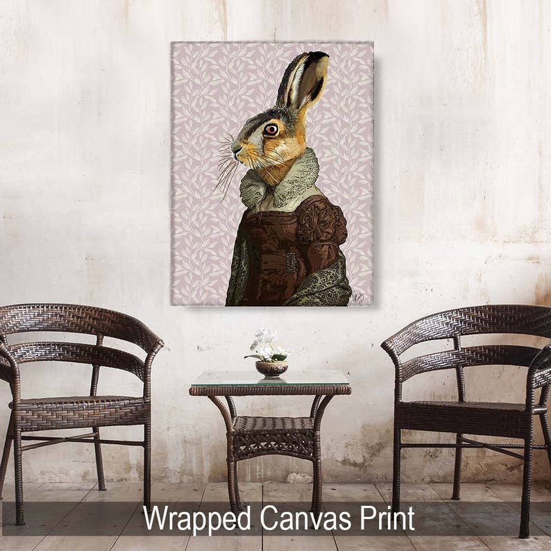 Hare Canvas Art Print Madam Hare Hare Canvas Print Large - Etsy