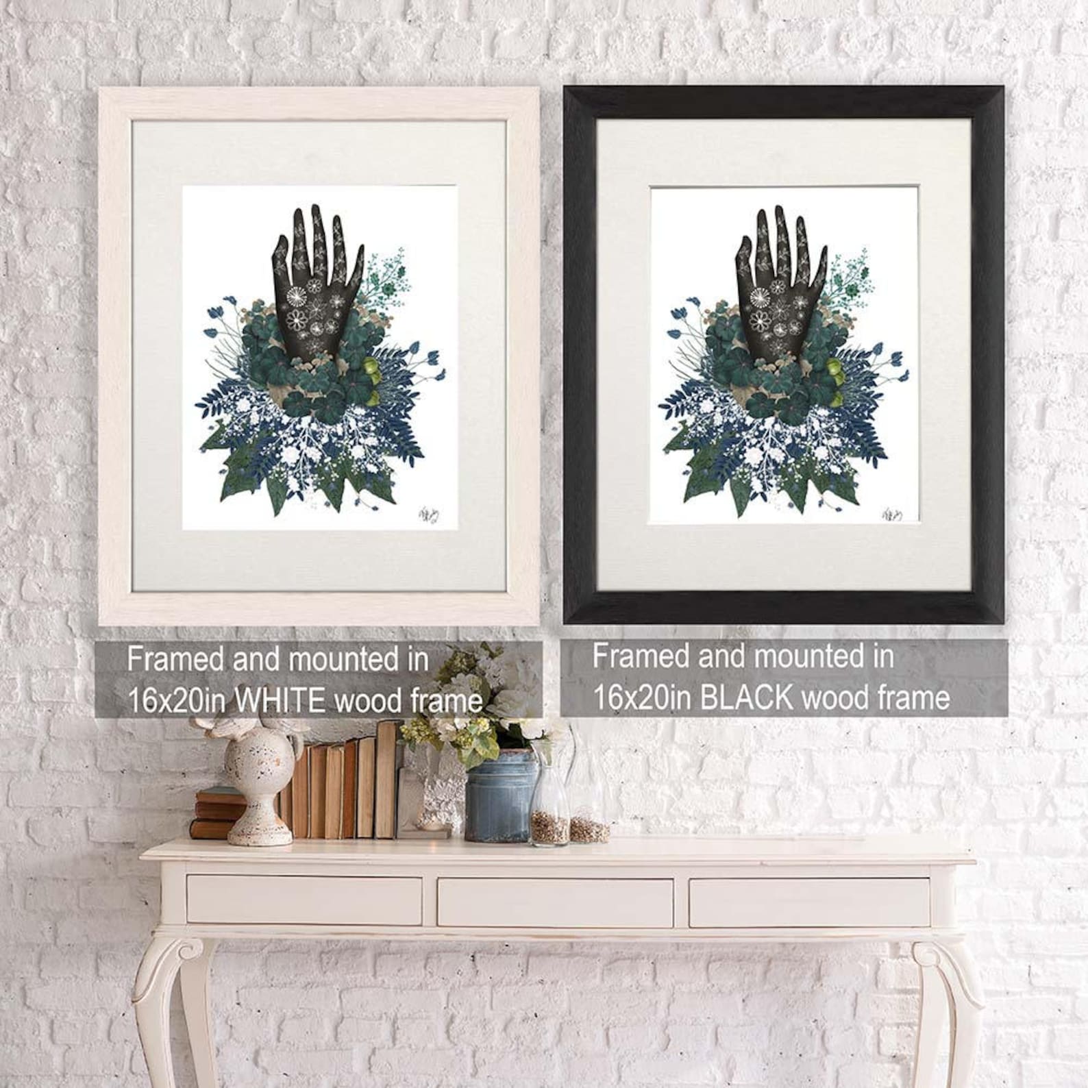 Black Hand Folk Art Print Hand Drawing Scandanavian Style Art | Etsy