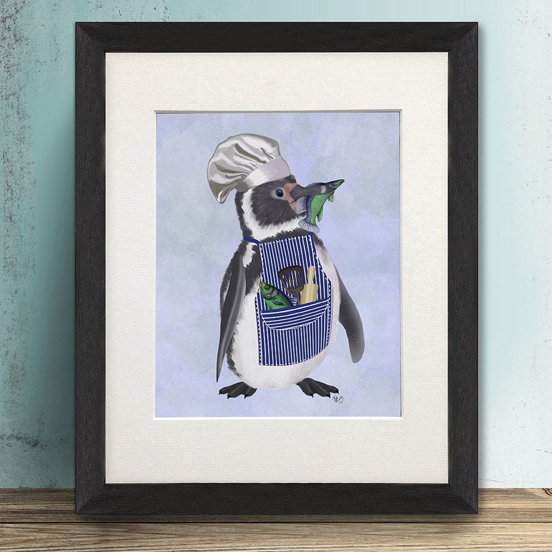Penguin Print - Penguin Chef - Penguin Art Penguin Gift Penguin Decor ...