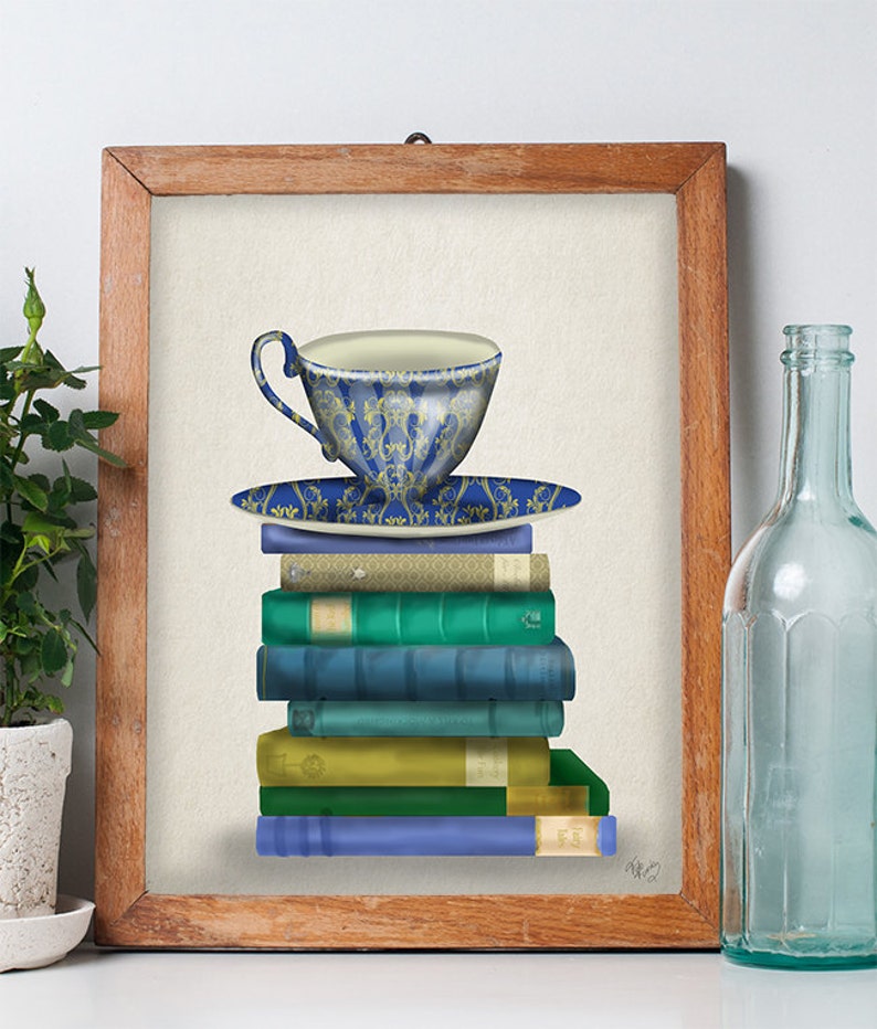 Bookworm Gift Teacup and Books Gift for Book Lovers Book - Etsy