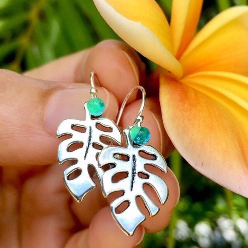 Monstera Earrings - Etsy