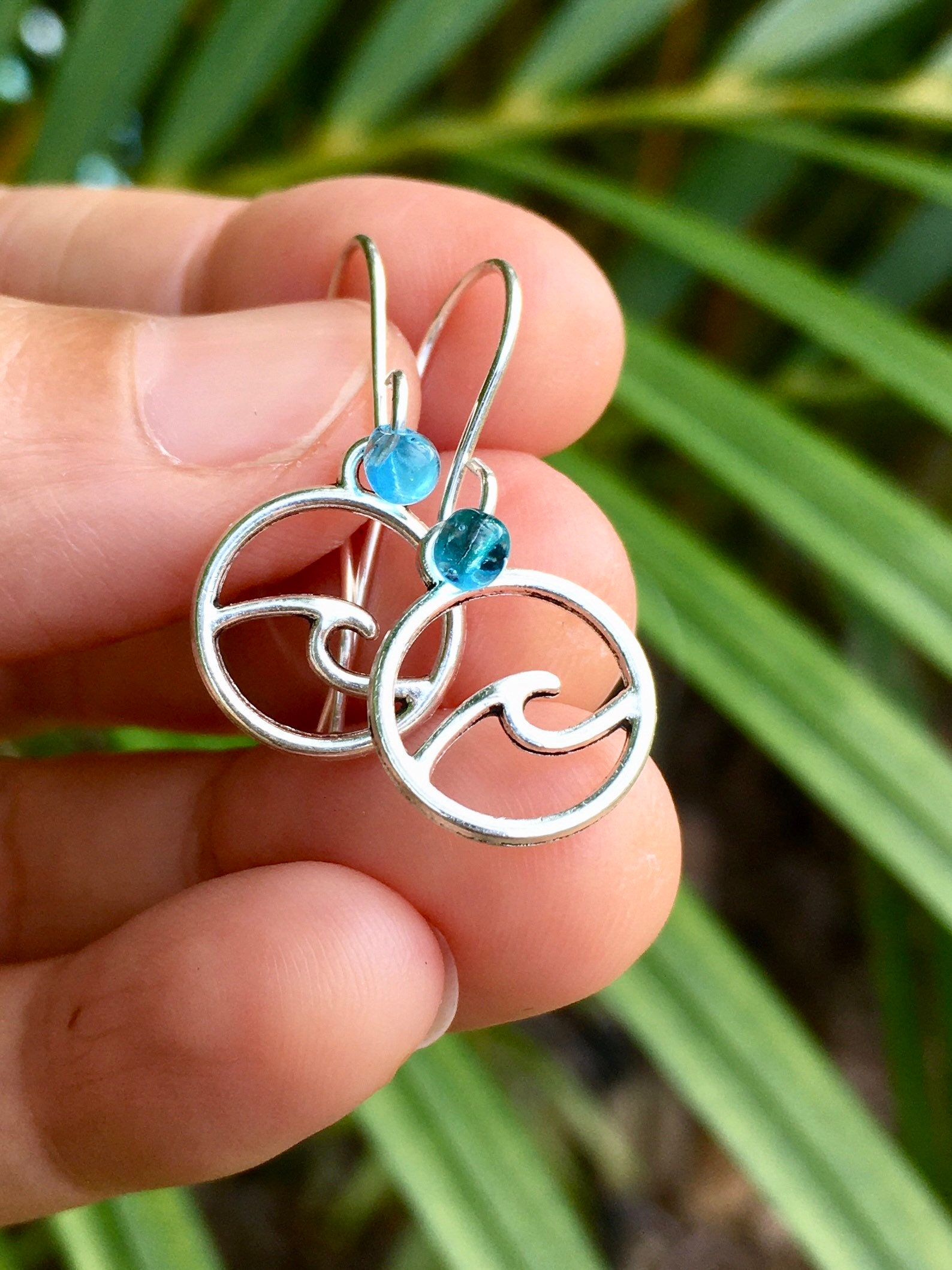 Wave Earrings Sterling Silver Beach Jewelry Wave Bracelet | Etsy