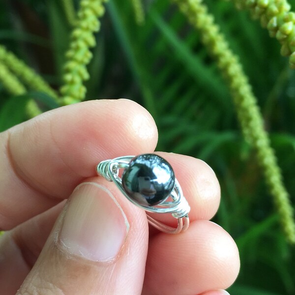 Hematite Ring - Etsy