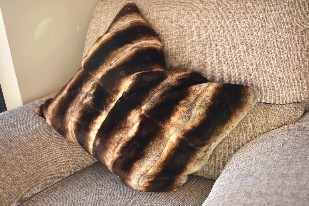 Handmade Large Rex Rabbit and Leather Fur Cushion - Etsy