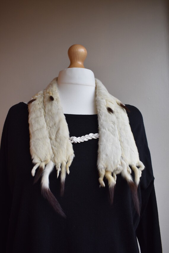 Vintage 1920’s Ermine Fur Stole Wrap Scarf - Gem