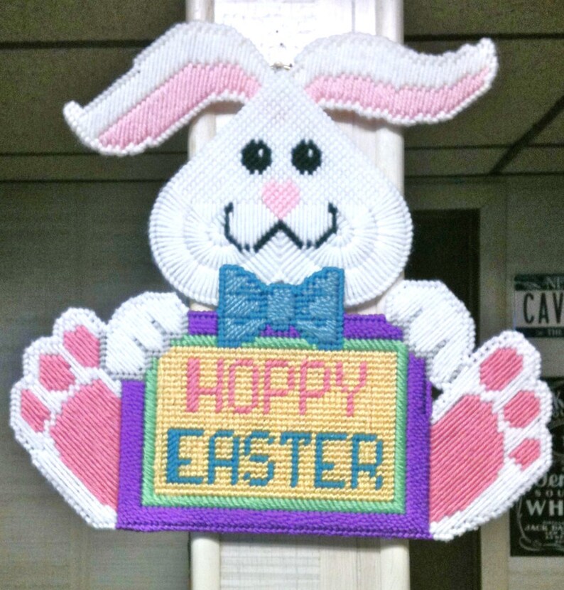 Hoppy Easter Bunny Wall Hanging Easter Decoration Happy Easter | Etsy