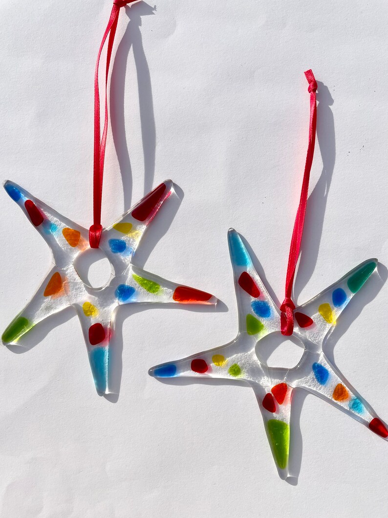 Fused Glass Star Suncatcher Decoration Handmade Hanging Ornament Gift ...