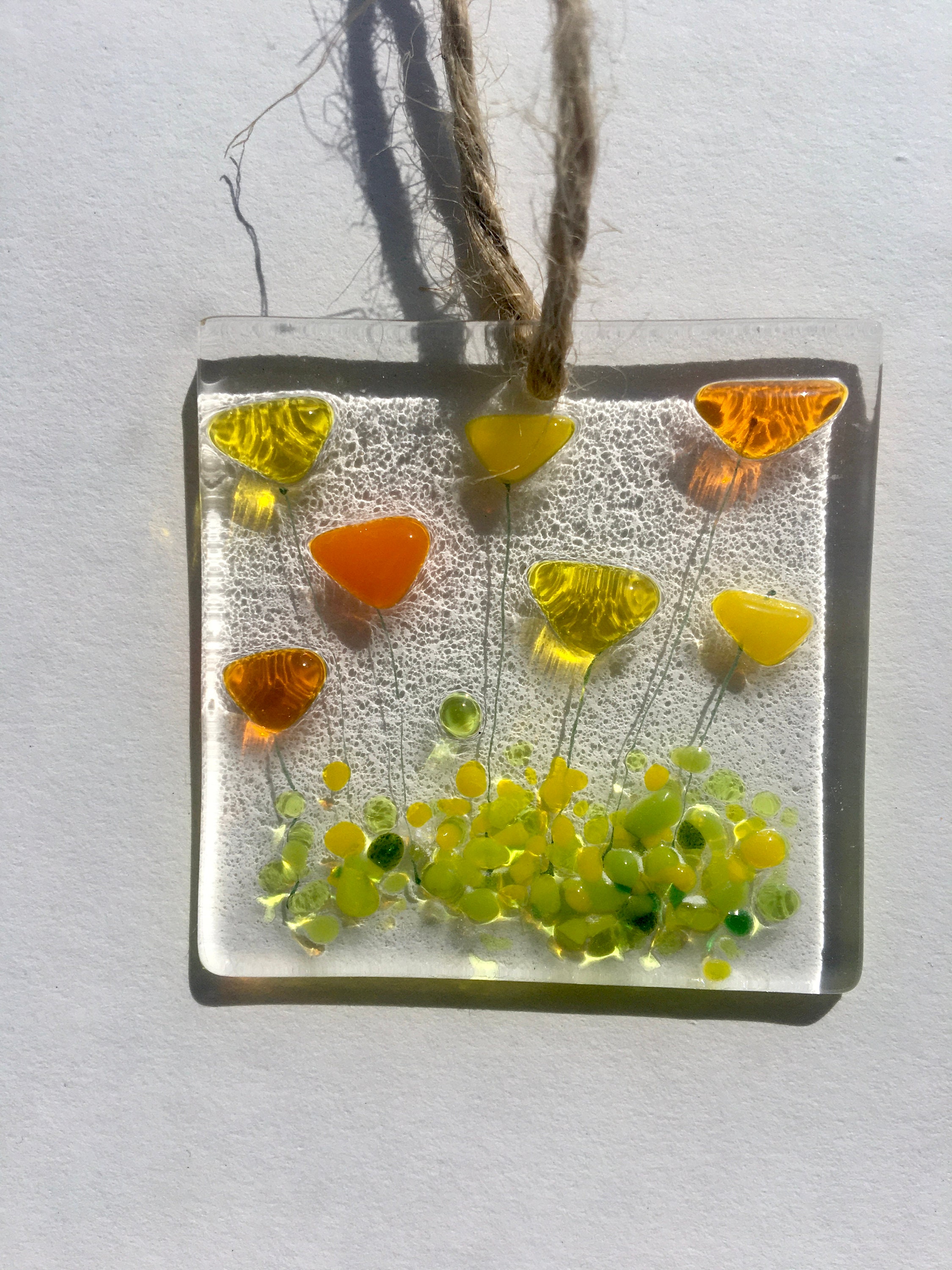 Handmade Fused Glass Spring Meadow Flowers Sun Light Catcher - Etsy UK