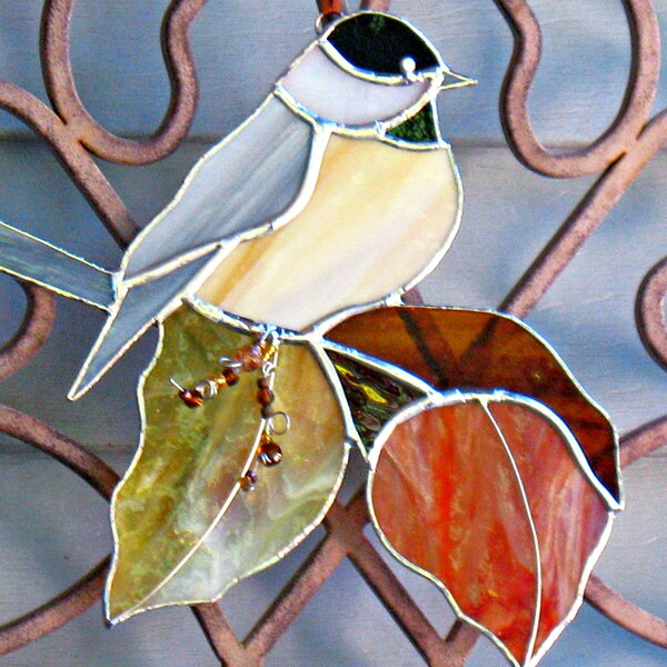 Stained Glass Chickadee - Etsy