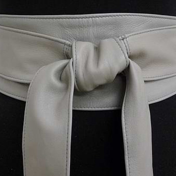 Gray Leather Belt - Etsy