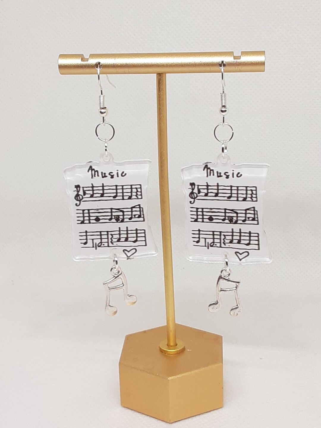 Music Note Dangle Earrings: Acrylic Sheet Music Charms - Etsy