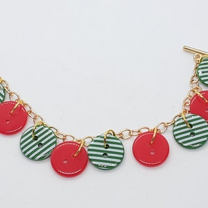 DOOR BUSTER Christmas Button Charm Bracelet Christmas Jewelry Buttons ...