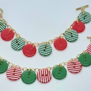 DOOR BUSTER Christmas Button Charm Bracelet Christmas Jewelry Buttons ...