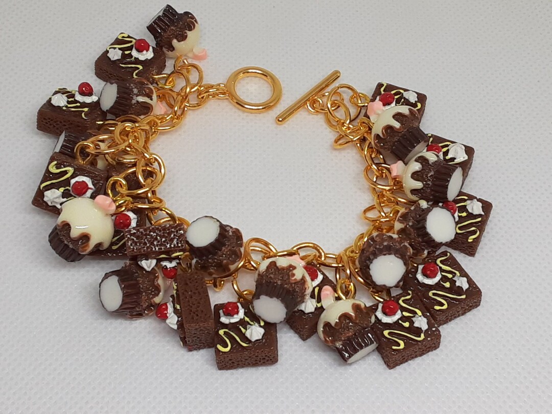 Chocolate Brownies and Cupcakes Charm Bracelet Food Jewelry Fun Jewelry ...