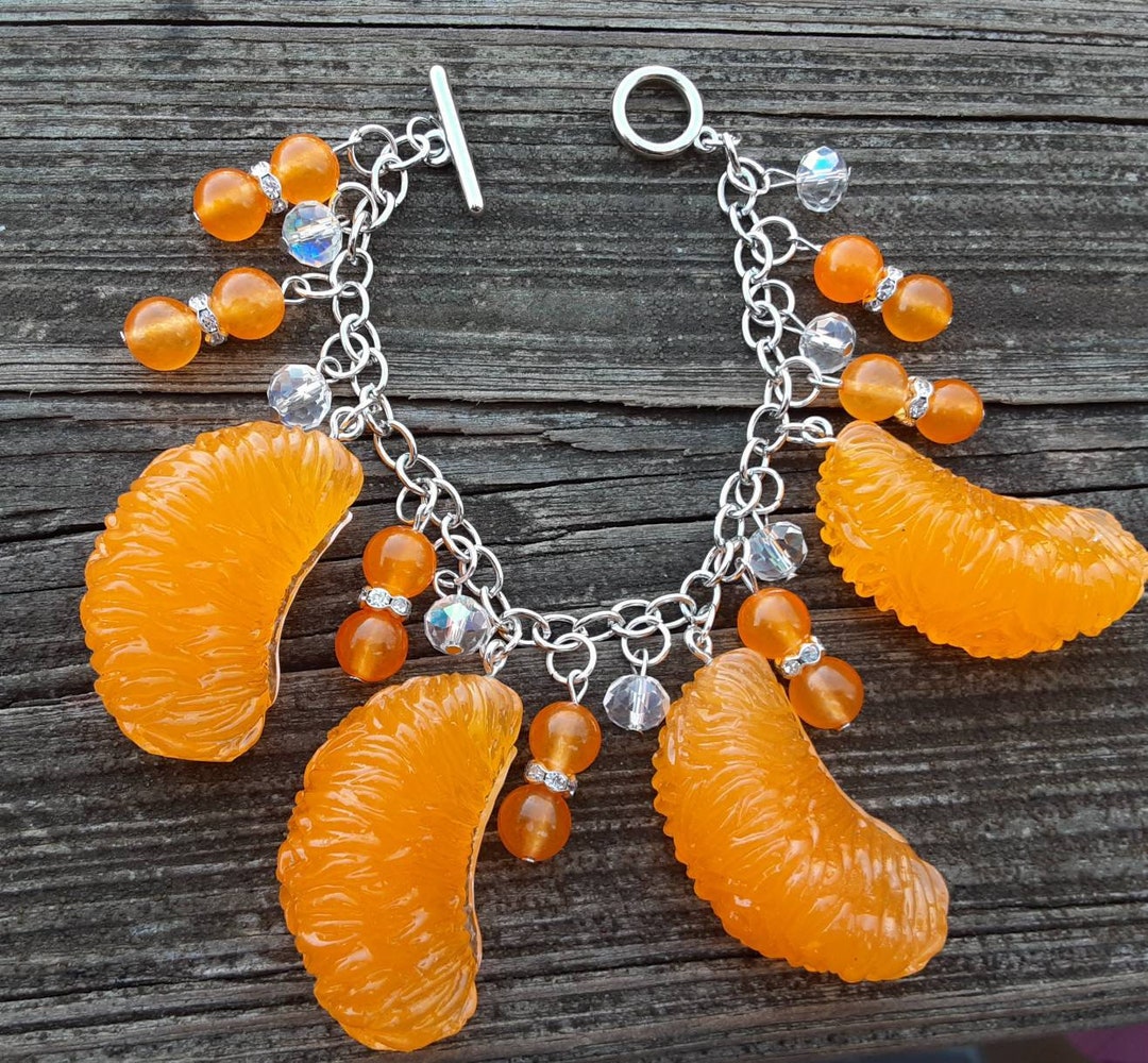 Orange Slice Mandarin Oranges Charm Bracelet Whimsical Fun - Etsy UK
