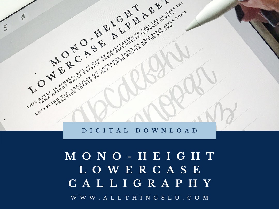 Mono-height Lowercase Calligraphy Practice Guide | Handlettering ...