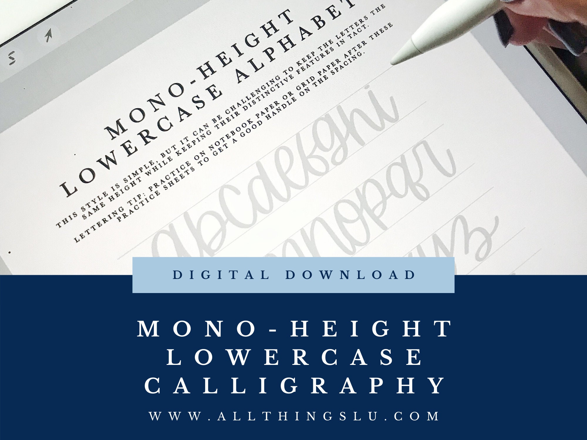 Mono-Height Lowercase Calligraphy Practice Guide | Etsy