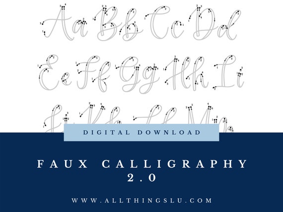 Faux Calligraphy 2.0 Practice Guide Handlettering Worksheet - Etsy