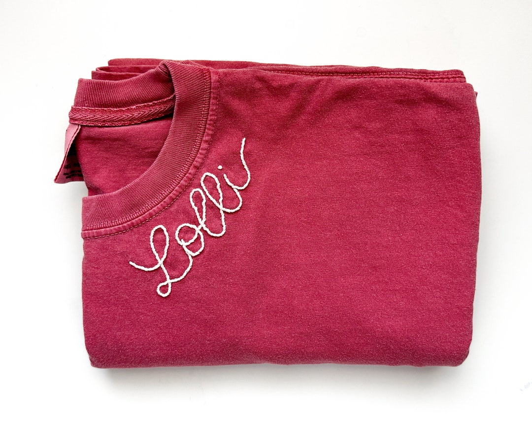 Adult Hand Embroidered Name Shirt | Custom Name Shirt |mama Embroidered ...