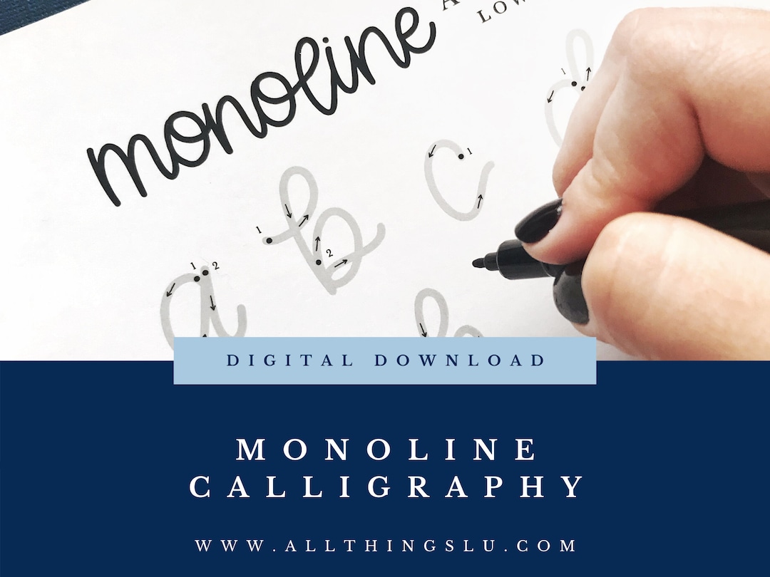 Monoline Calligraphy Style Practice Guide for Beginners | Handlettering ...