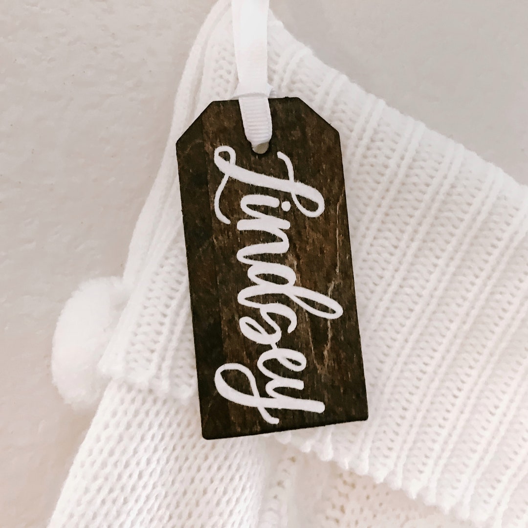 Wood Calligraphy Stocking Tags | Christmas Gift Tags | Labels ...