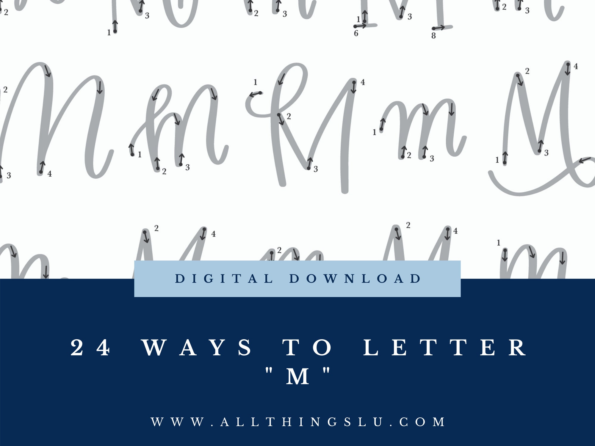 24 Ways to Letter M Calligraphy Practice Guide Handlettering | Etsy