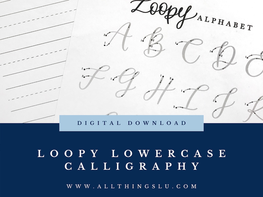 Loopy Uppercase Calligraphy Style Practice Guide | Handlettering ...