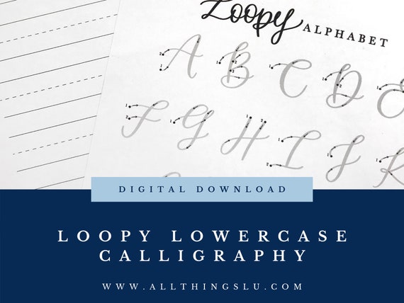 Loopy Uppercase Calligraphy Style Practice Guide - Etsy
