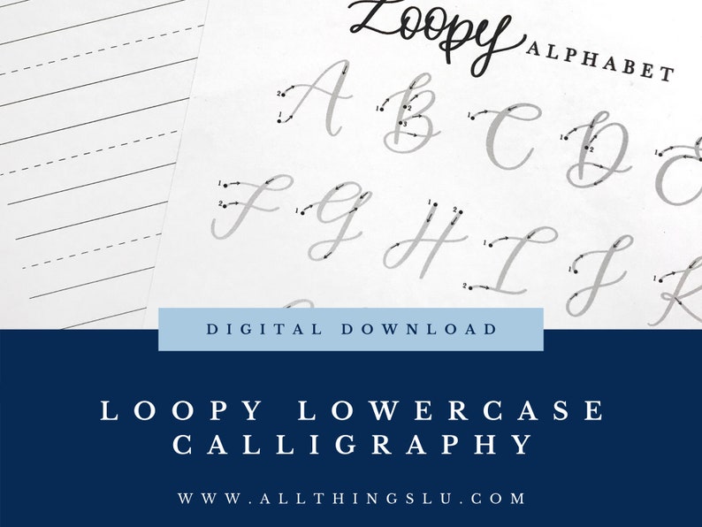 Loopy Uppercase Calligraphy Style Practice Guide - Etsy