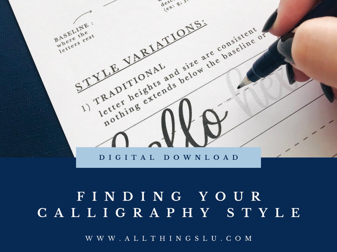 Finding Your Calligraphy Style Practice Guide | Handlettering Worksheet ...